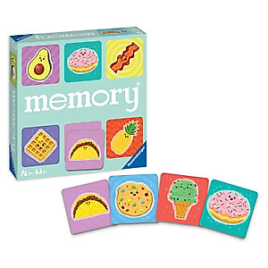 Ravensburger Foodie Favorites Memory Game - Quick & Engaging Matching Game | Enhances Focus & Memory Skills | Fun Food Illustrations | Ideal for Kids and Family Fun