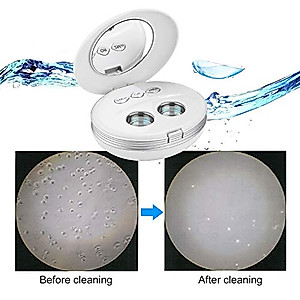Contact Lens Cleaner Machine, Blumway Ultrasonic Contact Lens Cleaner with USB Charger, Small & Portable, Fit Disposal Soft Lens, Hard Lens, Contact Lens, Colored Lens, RGP Lens & OK Lens