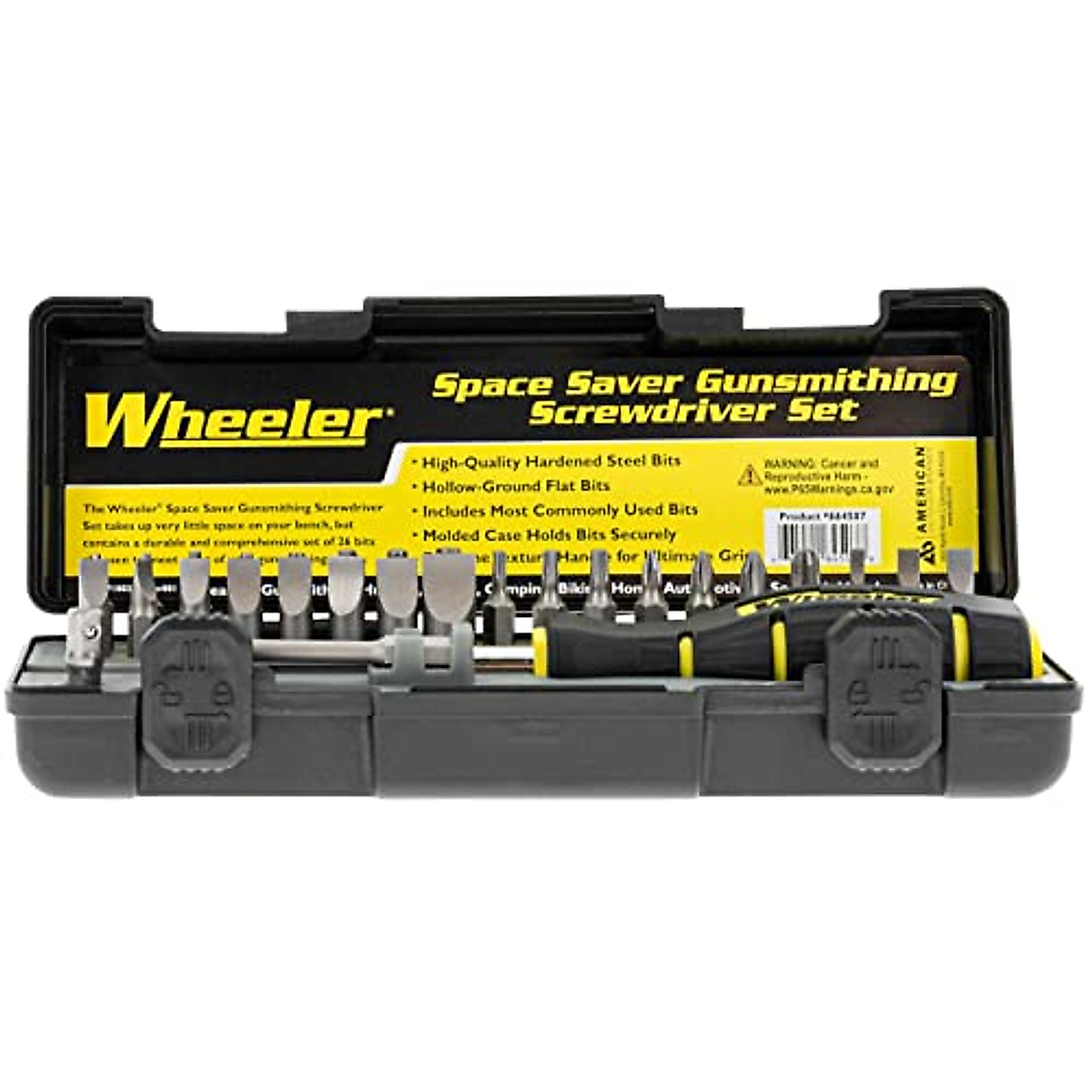 Wheeler Space Saver Screwdriver Set with Magnetic Screwdriver Handle, Bit Assortment and Storage Case for Maintenance