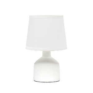 Simple Designs LT2080-OFF Mini Bocksbeutal Concrete Table Lamp, Off White