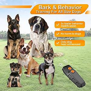 NOUGAT Dog Barking Control Devices, Anti Barking Device with 3 Training Deterrent Modes, Barking Control 25FT Ultrasonic Dog Bark Deterrent, Rechargeable Dog Training & Behavior Aids with LED