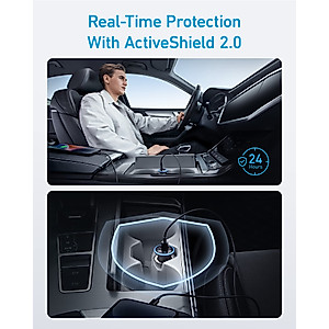 USB C Car Charger Adapter, Anker 52.5W Cigarette Lighter USB Charger, 323 Anker Car Charger with 30W PowerIQ 3.0 Fast Charging for iPhone 15/15 Plus/15 Pro/15 Pro Max, Galaxy S23/22, Pixel