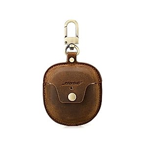 for Bose QUIETCOMFORT Earbuds II Bluetooth Headset Genuine Leather Case Big Shark 2nd Generation Headphone Cover(Coffee Color)
