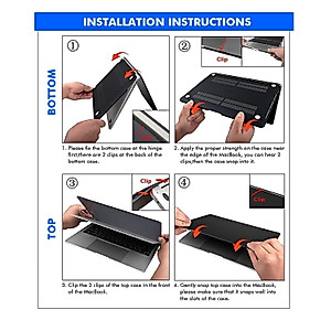 Hard Case Compatible with New MacBook Air 13 Inch Case 2020 2019 2018 Release Model A2337 M1 A2179 A1932 with Retina Display and Touch ID, Matt Plastic Hard Shell Case Cover - Black & red