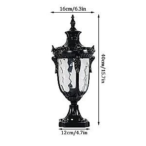 CZLZY Outdoor Waterproof Pillar Lamp Creative Aluminum E27 Post Light Glass Lampshade Villa Courtyard Fence Column Light Lawn Decoration Landscape Light Pedestal Light