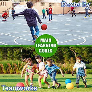 ToysOpoly Playground Balls 8.5 Inch, Kickball Dodgeball for Kids and Adults - Bouncing Dodge Ball, Handball, Square Game for Outdoor & Indoor + Free Pump & Mesh Bag