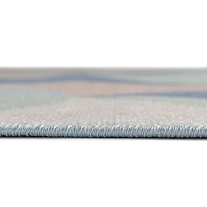 Unique Loom Lotus Collection Area Rug - King (8' x 10', Blue/ Light Blue)