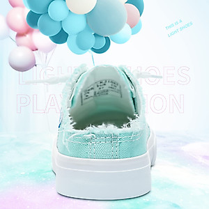 Obtaom Women Canvas Mules Memory Foam Clipper Fashion Sneakers Comfortable Slip-On Mule Backless Holiday Shoes（Light Green，US6）