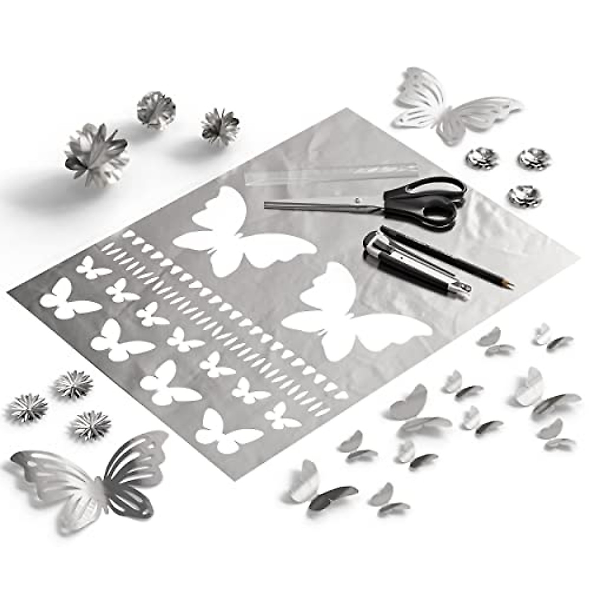 Metallic Silver Foil Sheets For Gift Wrapping 100 CT I 15 In X 20 In Silver Foil Sheets For Crafts I Plastic Wrap For Presents I Gift Bag Filler I Gift Basket Wrap I Silver Foil Wrap By Crown Display