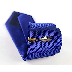 Flairs New York Gentleman's Premium Handmade Artisan Tie Bars Clips Cufflinks (2.00, Gold Knife/Silver Fork)