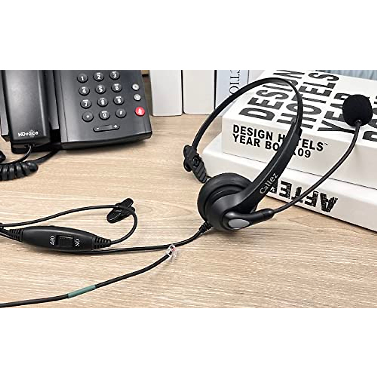RJ9 Phone Headset Office Telephone Headset with Microphone Noise Cancelling for Polycom VoIP VVX311 VVX411 VVX310 VVX410 VVX300 VVX400 VVX401 VVX501 335 ShoreTel 230 NEC Allworx Landline Deskphones