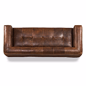 POLY & BARK Capa Sofa in Full-Grain Semi-Aniline Italian Tanned Leather in Chocolate Brown