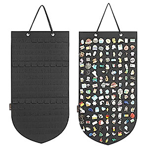 Hanging Brooch Pin Storage Organizer, Pin Wall Display Banner for Display Pins, Buttons and Lapel Collections, Brooch Pin Collection Storage Holder Holds Up to 141 Pins. (Black 1)