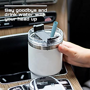 Replacement Straws for 40oz Travel Tumbler,6 Pack Reusable Silicone Straws with Cleaning Brush Compatible with Water Jug(Blue)