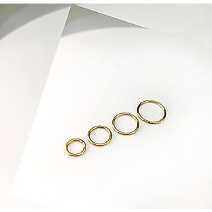 4Pcs 18G Surgical Stainless Steel Hoop Nose Ring Gold Septum Cartilage Helix Daith Tragus Hoop Earrings Hypoallergenic Body Piercing Jewelry for Women Men(18G Gold)