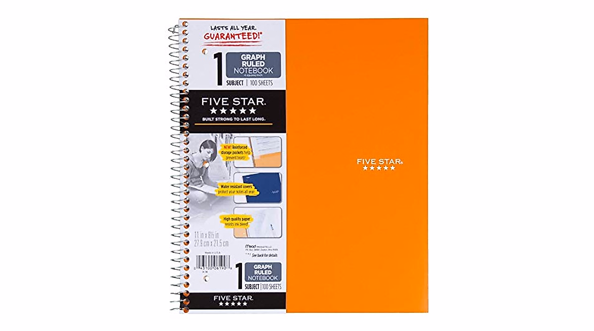 Five Star 11" Spiral Notebook – Convenient Pack of 2