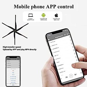 3D Hologram Fan Projector Display with APP, Trade Show Display 616PCS LED Beads, Four-Axis and High Transmission Speed, 3D Holographic Fan Uploaded by iOS and Android 27.5 inch