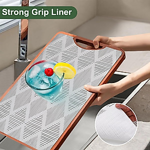 Shelf and Drawer Liner for Kitchen Cabinets 12In x 20FT Non-Adhesive Shelf Liner Non-Slip Strong Grip Cabinet Liner Waterproof Thickened Easy to Clean Drawer Mats Protect Pantry, Tool Box, Dresser
