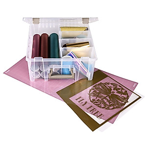 ArtBin 6990SO Super Satchel Double Deep with Removable Dividers, Large Portable Art & Craft Storage with Handle, Clear/Gold