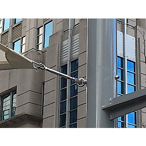 Premier Stainless Solutions 1/2” x 4” Long Stainless Steel Shoulder Threaded Eyebolts, T316 Marine Grade – Lot of 5