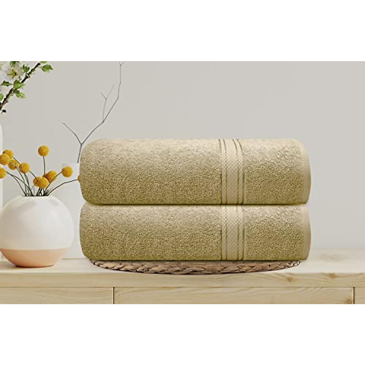 Avalon Towels Large Bath Towels, 30x60 Inches Bath Sheets Towels for Adults Beach Towels Oversized, 4 Pcs Extra Large Bath Towels, Light Weight & Absorbent Quick Dry Towel Oversized Beige Bath Towels