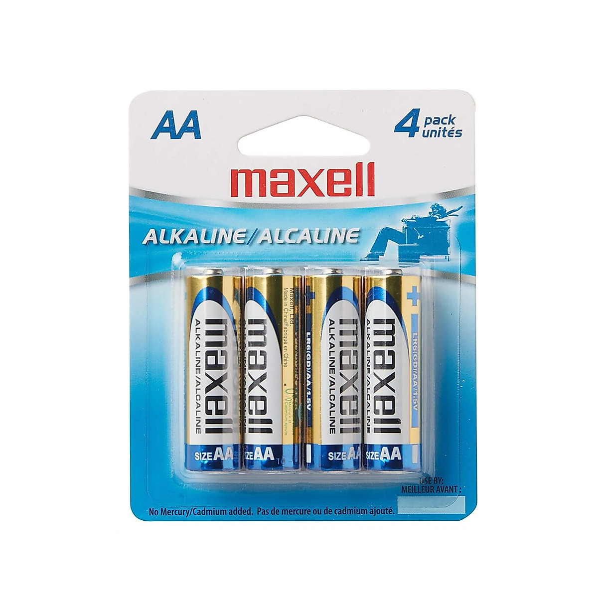 Maxell – 723465, Reliable AA Alkaline Battery - 10x Long-Lasting with 1.5V Performance with Mercury & Cadmium Free - Ideal for Wireless Keyboards, Mouse, Clocks, Flashlights & Toys - Pack of 4