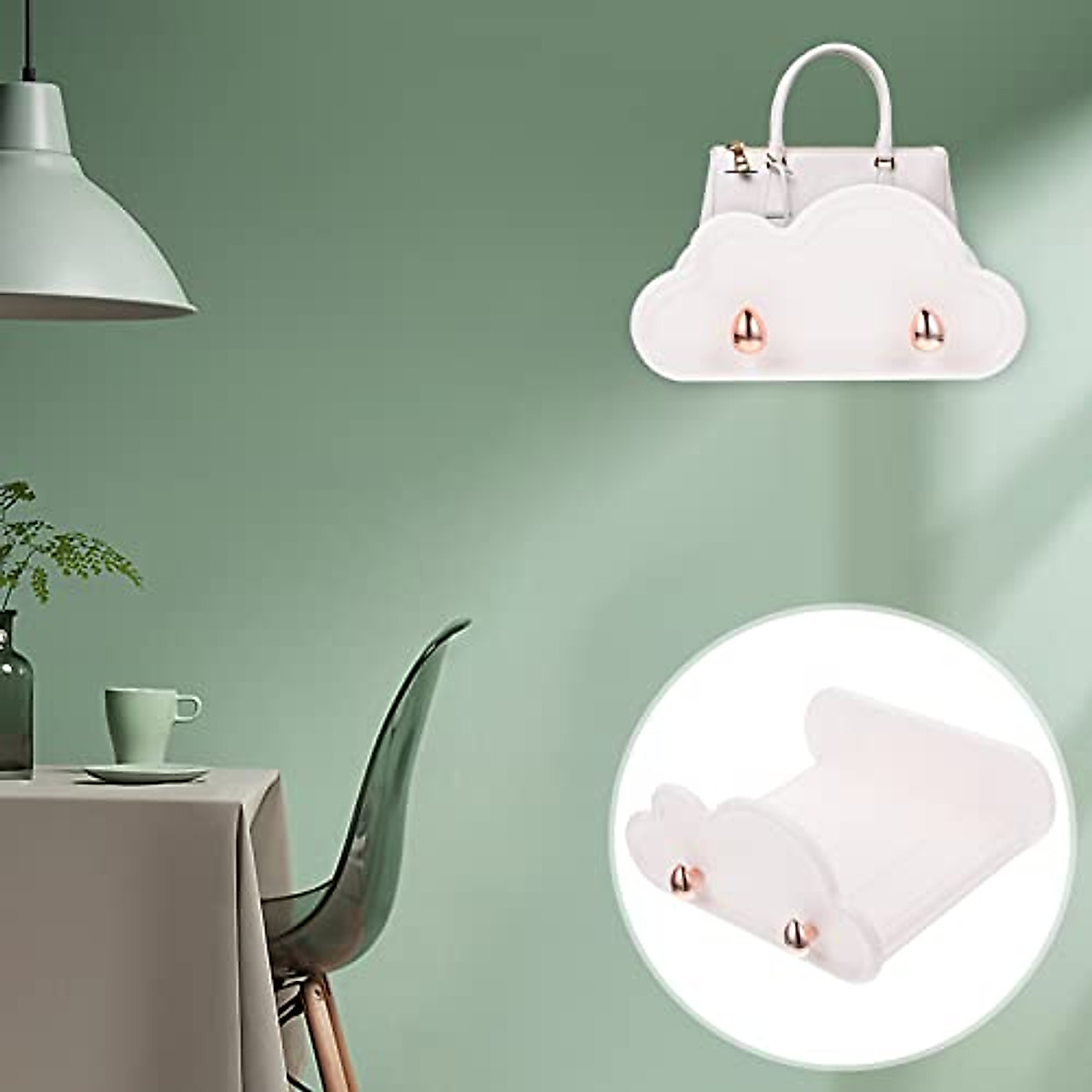 VALICLUD 1pc with Purse Kitchen Installation Non-Punch Holder Free Shelves Hanging Self Bathroom Adhesive Floating Clothes Multifunction Traceless Wallet Bedroom Punch-Free Household Shelf