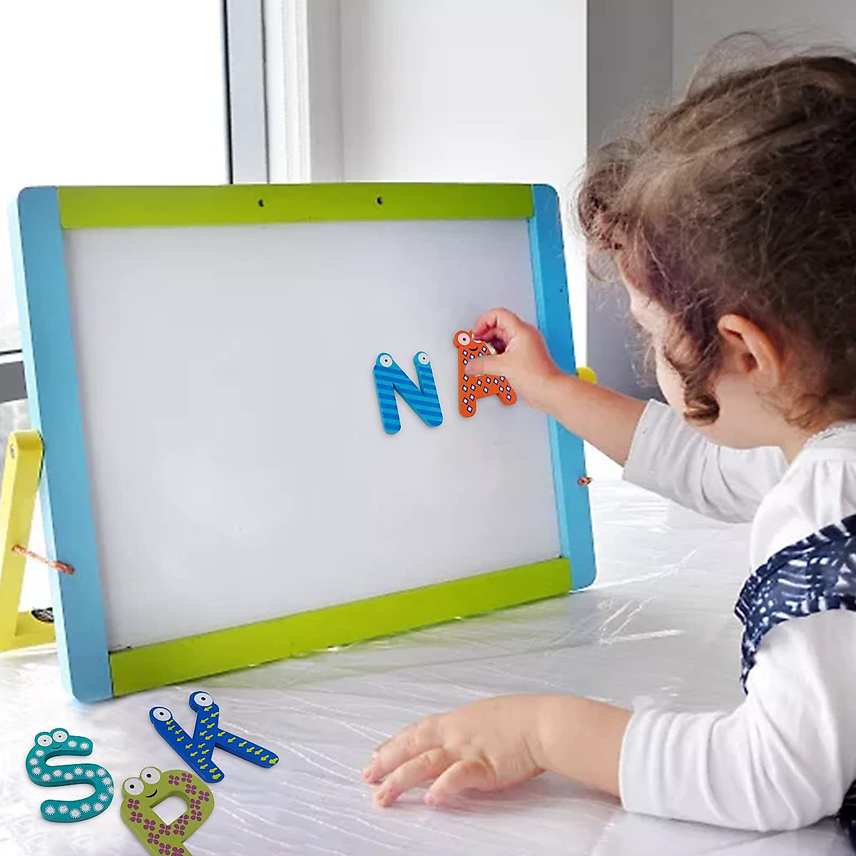 41 PCS Wooden Magnetic Letters & Numbers, Fridge Magnets for Toddlers, Fridge Magnets, Magnetic Alphabet Letters Preschool Education Learning Spelling Toys for Kids