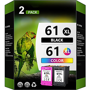 Printer Ink 61 61xl 61 XL Replacement for HP Ink 61 HP 61 Ink Cartridge Combo Pack Printer Ink HP 61 HP Envy 4500 5530 Printer Ink Cartridges (1 Black, 1 Tri-Color, 2 Pack)