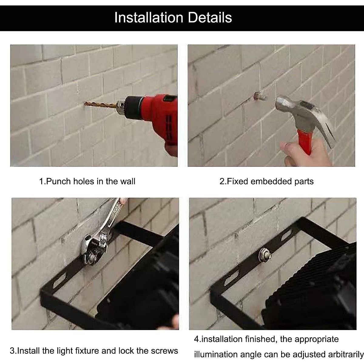 MUCLUD LED Flood Light Outdoor,50W LED Work Light 5500lmwith 6FT US Plug,IP66 Waterproof Exterior Security Lights,6000K Daylight White Outside Floodlights Slim Design for Playground Yard 1Pack