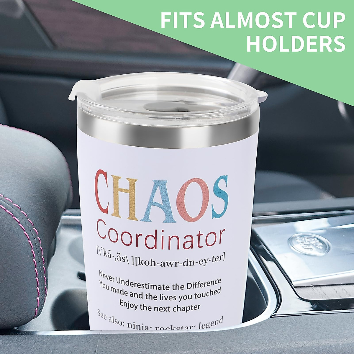 SZSFSYYX Thank You Gifts for Women, Coworker Leaving Gifts for Women, 20 Oz Chaos Coordinator Tumbler With Straw, Retire, Farewell, Birthday Gifts for Boss Lady, Friends