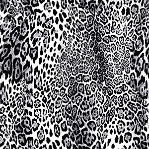 Texco Inc Scuba Crepe Knit Animal Skin/Leopard Pattern/2-Way Stretch Prints Fabric/DIY Projects, Ivory Charcoal Grey 2 Yards