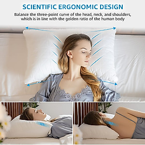 NEIPOTA Bed Pillows Standard Size Set of 2, Premium Down Alternative Cooling Bedding 20 x 26 White, Sleeping Pillow for Back, Stomach or Side Sleepers