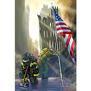 Toland Home Garden 1110236 American Heroes Patriotic Flag 12x18 Inch Double Sided Patriotic Garden Flag for Outdoor House 44815 Flag Yard Decoration