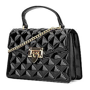 Olivia Miller Women's Fashion Yara PVC Jelly Black Crossbody Bag w Top Handle n Detachable Chain, Evening Casual Purse Handbag