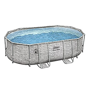 Coleman 90469E Power Steel Frame 16ft x 10ft x 48in Oval Above Ground Pool Set