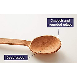 ECOSALL Heavy Duty Large Wooden Spoon 18-inch, Long Handle Cooking Spoon With a Scoop. Nonstick Big Spoon for Stirring, Mixing Cajun Crawfish Boil, Wall Décor. Super Strong Sturdy Giant Hardwood Spoon