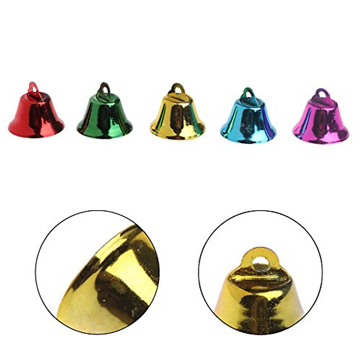 Dft 10PCS Multi-Color Pet Bird Bells Wind Chimes for Parrot Toy DIY Stainless Steel