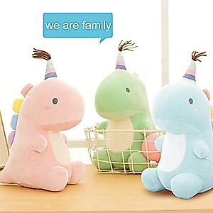 VHYHCY Stuffed Animal Plush Toys, Cute Dinosaur Toy, Soft Dino Plushies for Kids Plush Doll Gifts for Boys Girls (Green, 9 Inch)