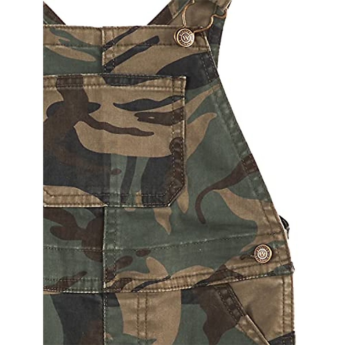 Wrangler Authentics Boys' Classic Denin Overall, Forest Night Camo, 4T