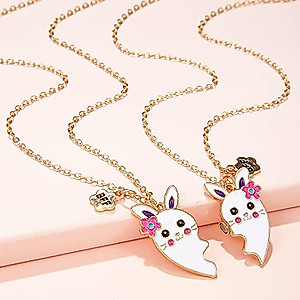 DOYYCA Easter Gifts for Girls Best Friend Necklace Magnetic Matching Bunny Friendship BFF Necklace for 2 Girls
