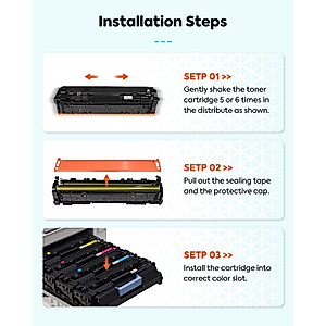 206A M283fdw Toner Cartridges 4 Pack with Chip Compatible Replacement for HP 206A Toner Set W2110A W2111A W2112A W2113A for HP Color Pro MFP M283fdw M283cdw M282nw M255dw M255nw M255 M283 Printer Ink