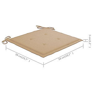 loibinfen Patio Rocking Chair with Beige Cushion Solid Teak Wood, Solid Wooden Frame Outdoor & Indoor Rocker for Garden, Patio, Balcony, Backyard Porch Rocker -AA