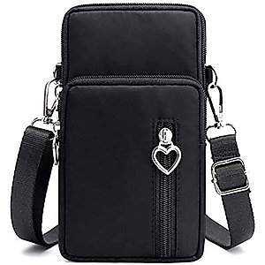 Cellphone Purse Wallet Cross Over Body Bag Shoulder Pouch Wristlet Armband for Samsung Galaxy S23 Ultra S22 S21 S20 FE A03 A33 A04 A14 A53 iPhone 14 13 12 11 Pro Max XR Google Pixel 7 6 Pro (Black)