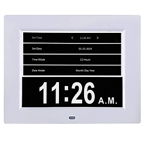 TMC [Newest 8 Inch Digital Day Clock for Seniors - Large Clock with Day Date for Elderly with Large Number,12 Alarm Options for Dementia, Alzheimer