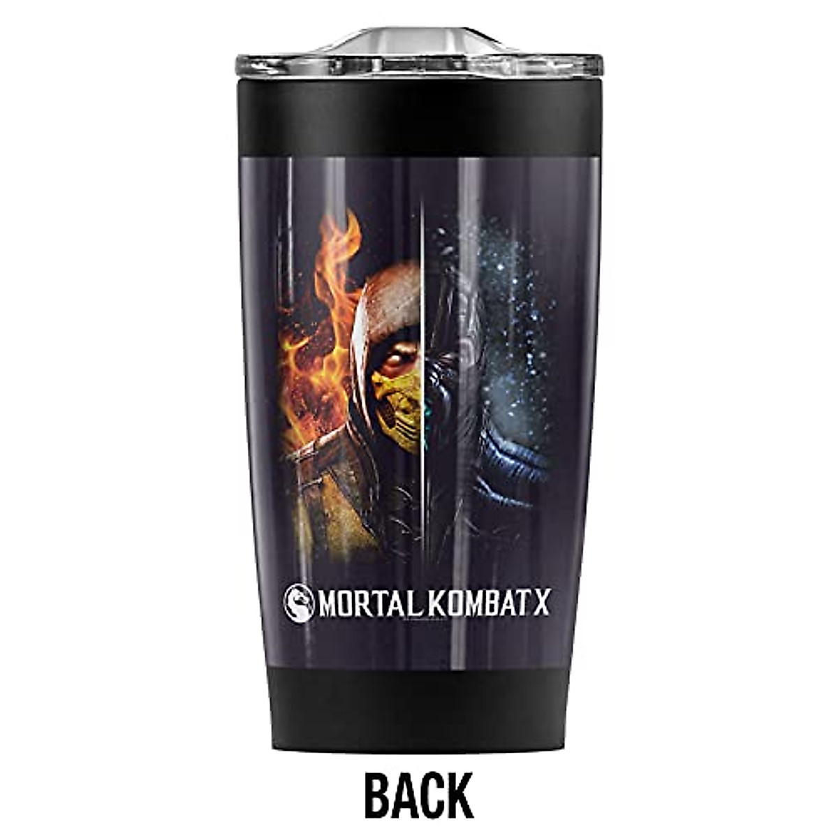 Logovision Mortal Kombat X Fire And Ice Stainless Steel Tumbler 20 oz Coffee Travel Mug/Cup, Vacuum Insulated & Double Wall with Leakproof Sliding Lid | Great for Hot Drinks and Cold Beverages