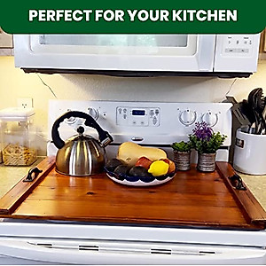 Noodle Board Stove Cover Wood, Electric Stove Top Cover, Stove Top Cover board with Handles, Lightweight Stove Top Covers for Kitchen Decor