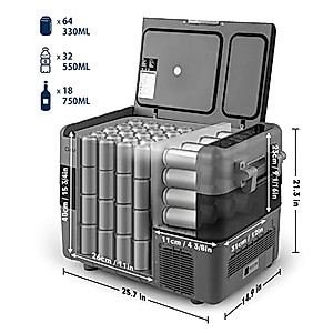 CHANGE MOORE Electric Coolers for Camping, 53-Quart(50L) Freezer/Refrigerator, Heavy-duty Car Cooler, Quickly Cool Down(-7.6℉~50℉) Fridge, 12 Volt Portable Compressor for Camping, RV Travel