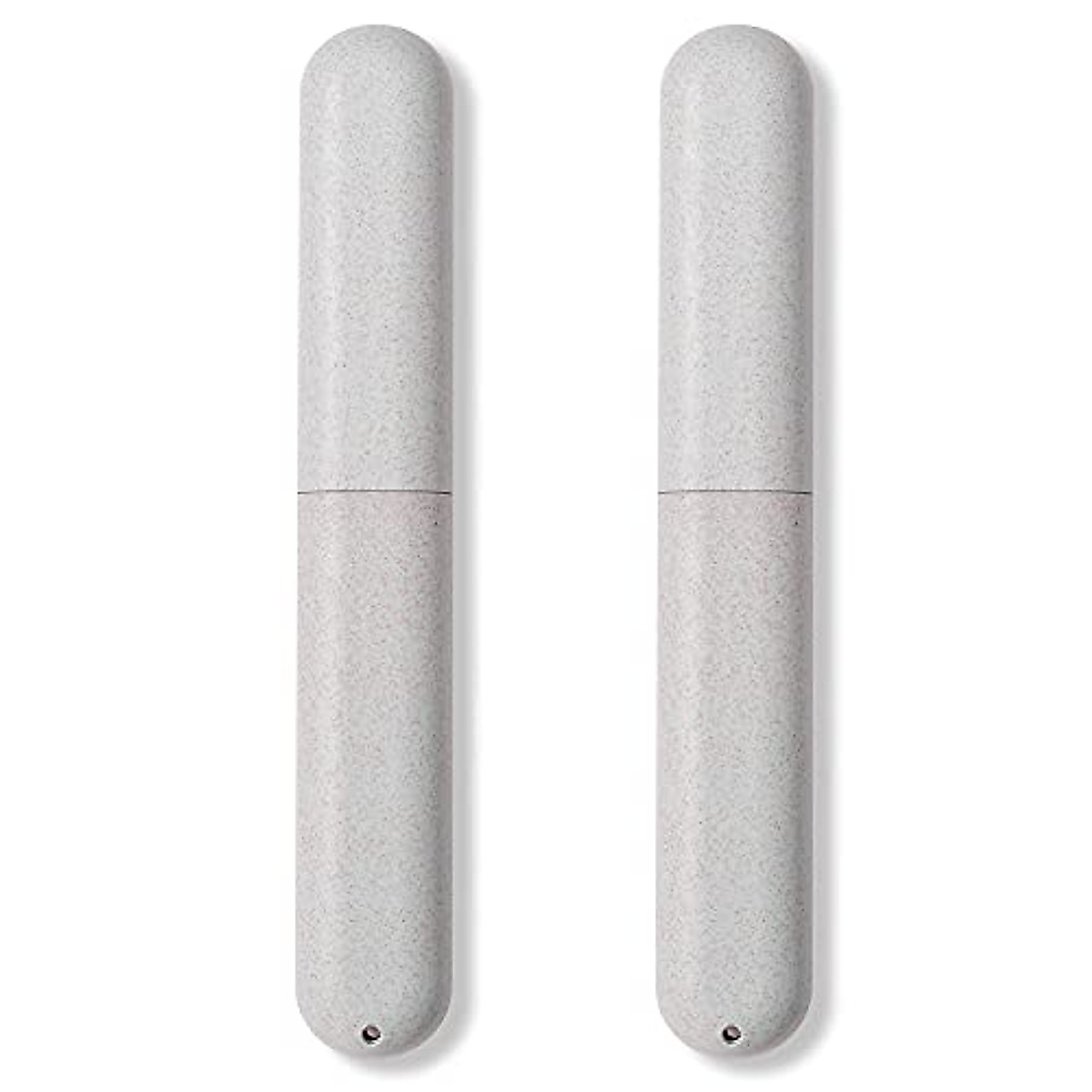 LOVEWEE 2 Pcs Travel Toothbrush Case Box Plastic Portable Toothbrush Holder for Travel, Business, Home, Camping, School (Yellow)