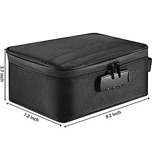 Storage Bag Organizer Case with Combination Lock 9.2 x 7.2 x 3.7 Inch Medicine Lock Box Safe Bag for Travel Storage